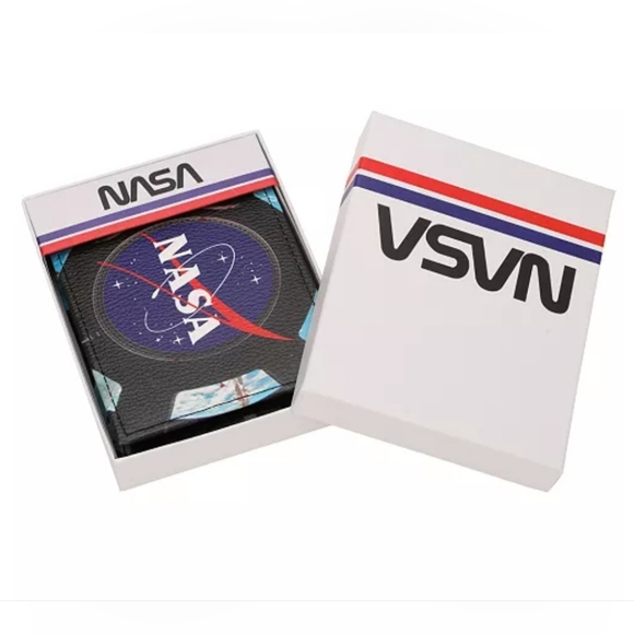 Nasa | Bags | Nasa Mens Official Logo Bilfold Wallet W Space Scene On ...